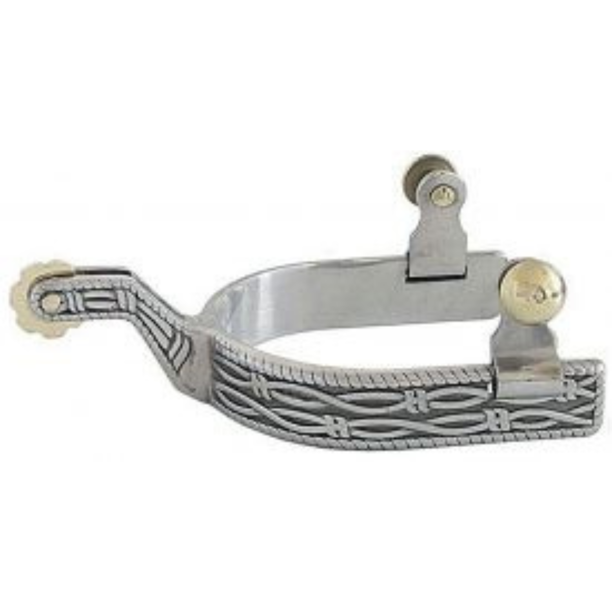 stainless steel spur with barbwire design